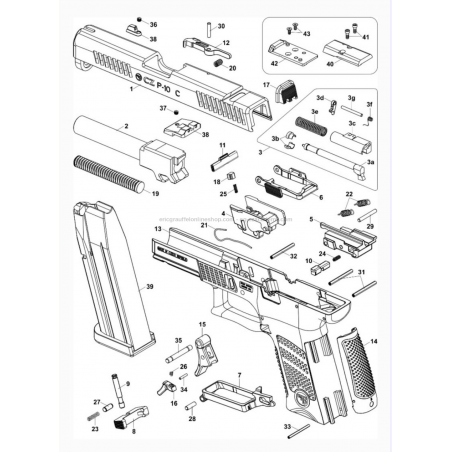 Rear insert pin for CZ P-10 gun family.